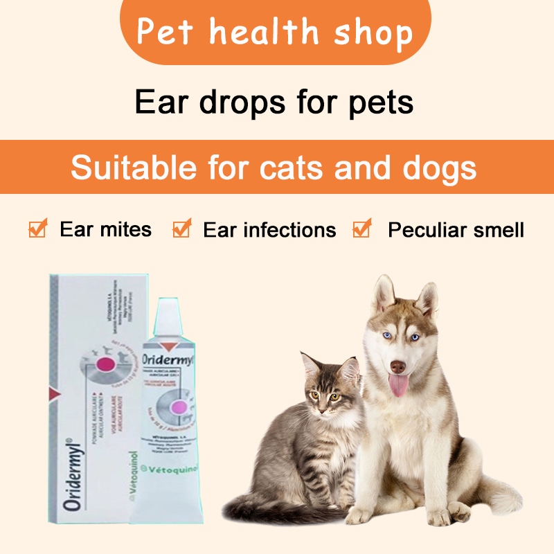Oridermyl Ear Ointment Drops for Dogs Cats 10g Earwax Remove Odor ...