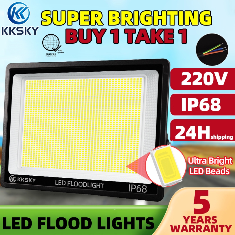 KKSKY 220V Flood Light LED 100 Watts Outdoor IP68 Waterproof Spotlight ...