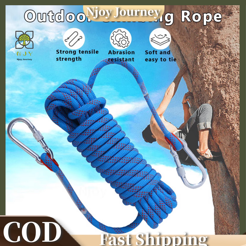 【Ship in 48h】12mm Camping Rope with Double Buckles Outdoor Climbing ...