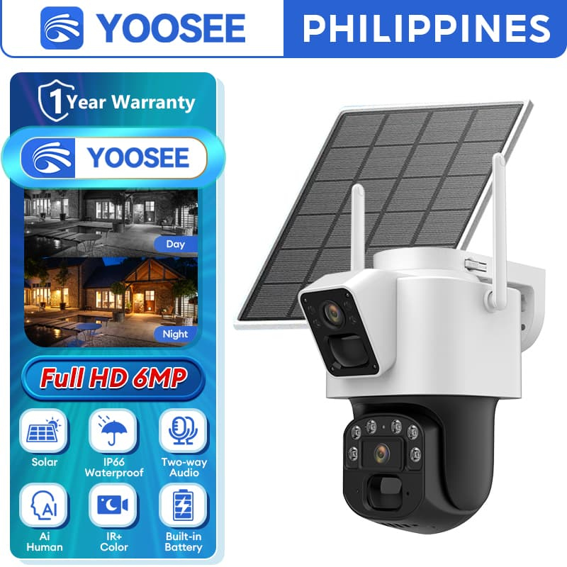 YOOSEE T2 Solar CCTV Outdoor Waterproof AOV built-in 4G SIM Card Two ...