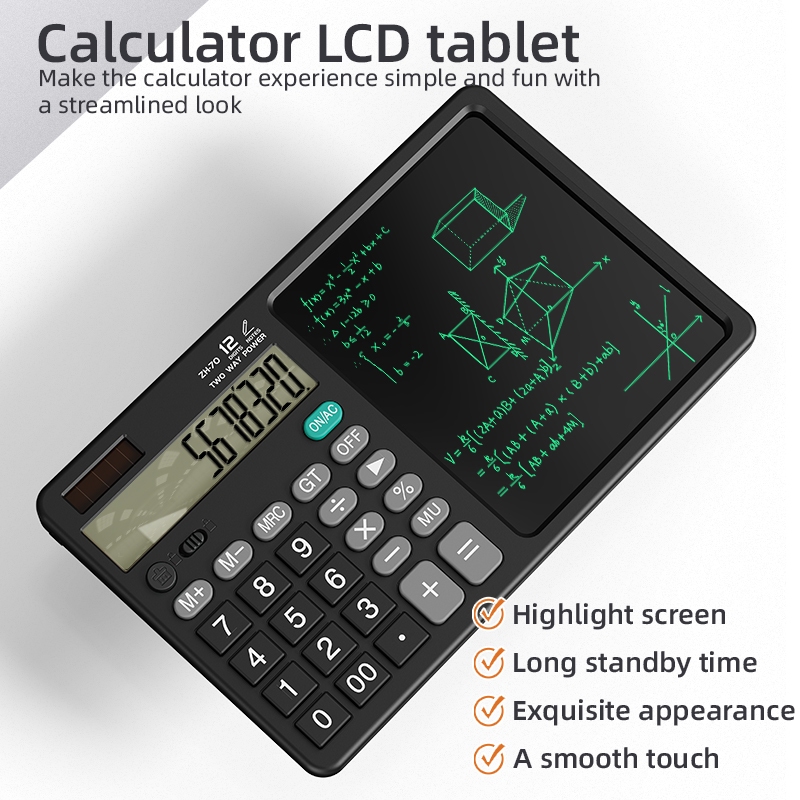 Calculator Writing Tablet with Stylus Folding 12 Digits Desktop ...