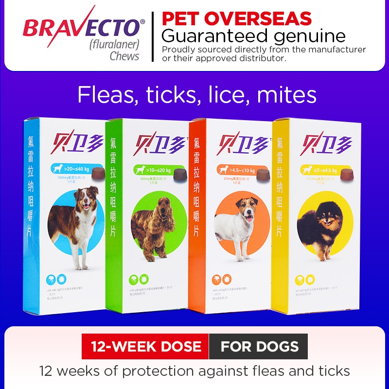 Bravecto Ticks Fleas Removal for Dogs 3 Months Protection | Shopee Philippines