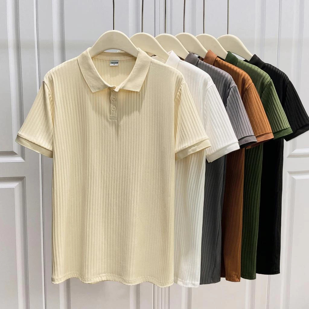 topshion 8809 Short-Sleeved Summer Trendy LapelMen's Solid Color Simple All-Mat[M-3XL] | Shopee ...