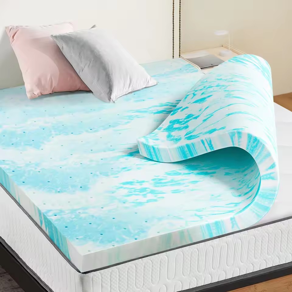 2 Inch Gel Memory Foam Mattress Topper Full Size Cooling Mattress Soft ...