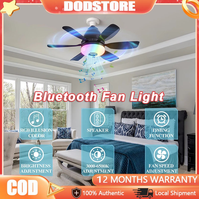 Smart Fan Bluetooth Connected Fan Light Ceiling Fan With LED Light With ...