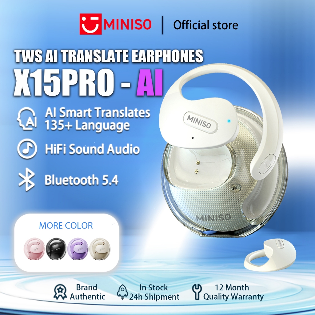 MINISO X15Pro AI TWS Wireless Bluetooth Earphones Bluetooth 5.4 Smart ...