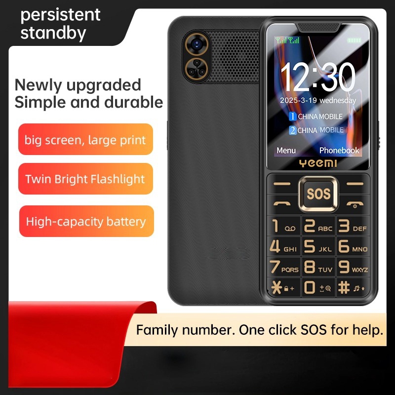 YEEMI K3 Large Push Button Phone For Elderly SOS Key Two Sim Dual Torch ...