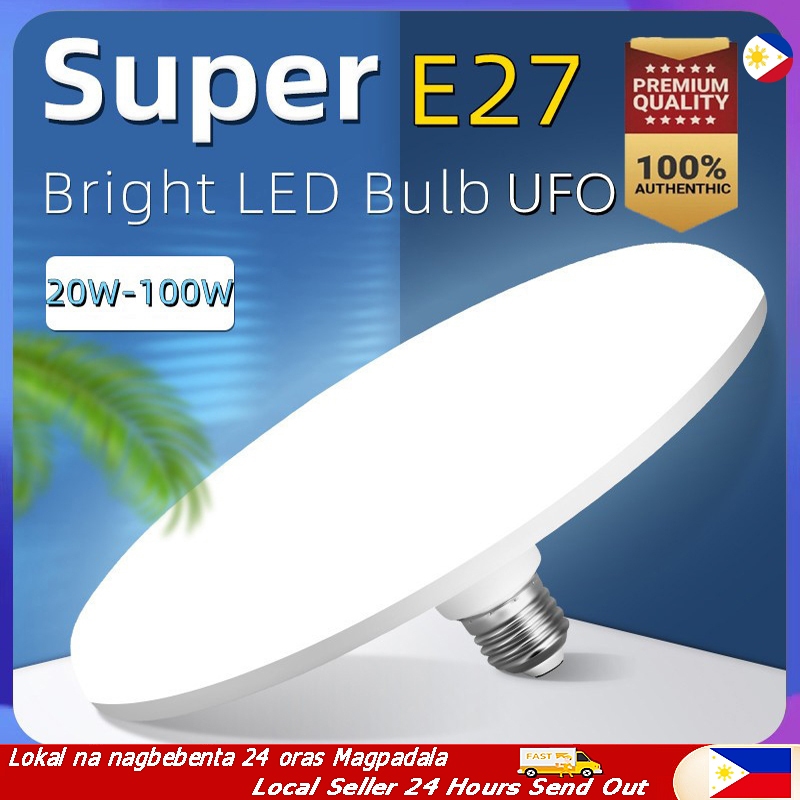 (PHI Stock) E27 UFO LED Lamps 220V Cold White Light 20W 30W 40W 60W ...