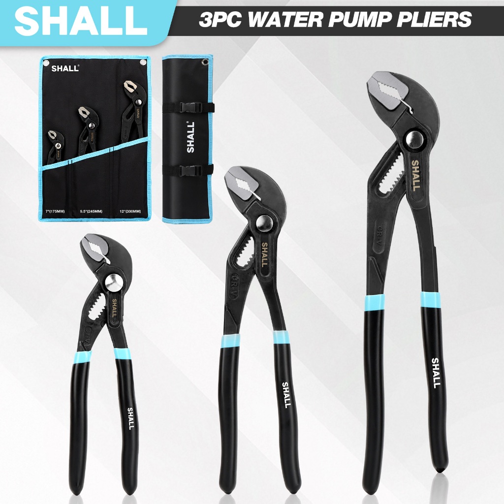 SHALL 7"/10"/12" Plumbing Pliers Kits Water Pump Pliers Cr-v Steel ...