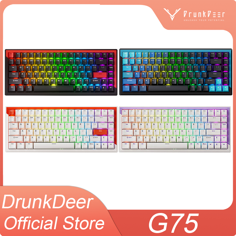 DrunkDeer G75 HE Wired Actuation Distance Adjustable Magnetic Switch RGB Gaming Keyboard 75%TKL ...