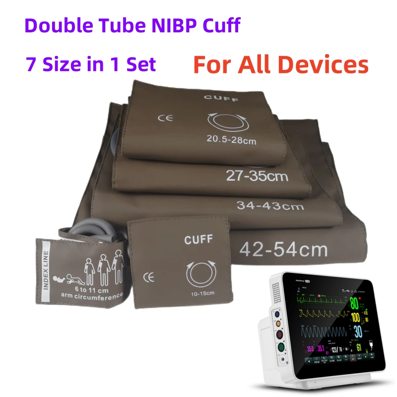 All Sizes In One Set Reusable Blood Pressure NIBP Cuff With Double Tube ...