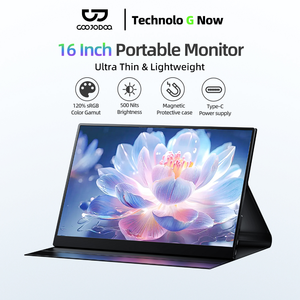 GOOJODOQ 16 inch Portable Monitor for Laptop Vivid Image Ultra-thin ...