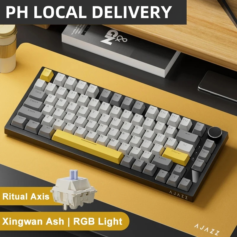 【Local Delivery】Ajazz Ak820 Pro Multiple color selection RGB Tri-Mode ...
