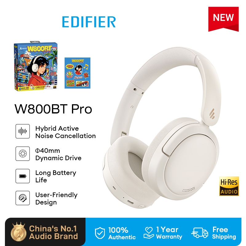 Edifier W800BT Pro Bluetooth 5.4 Wireless Headphones with Active Noise ...