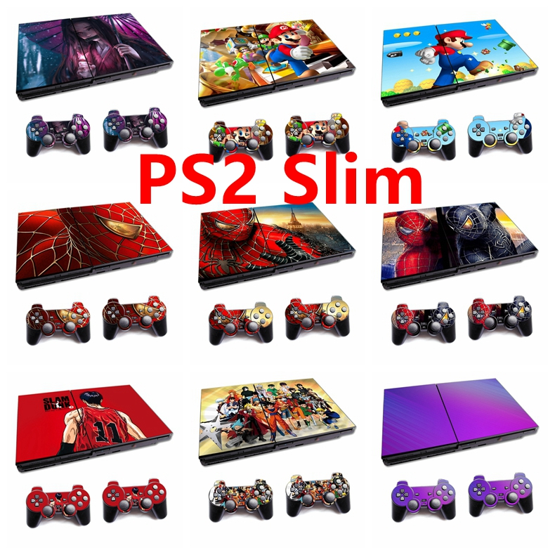 16 Colors Skin Sticker Compatible with Sony Playstation 2 Slim Vinyl ...