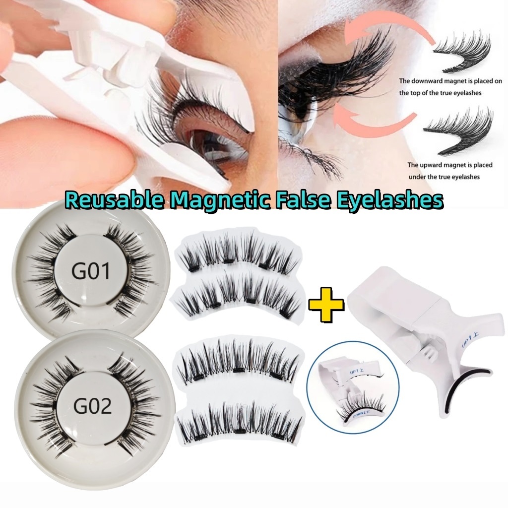 3D Magnetic False Eyelashes With Clip , Reusable Wateproof Glue-Free ...