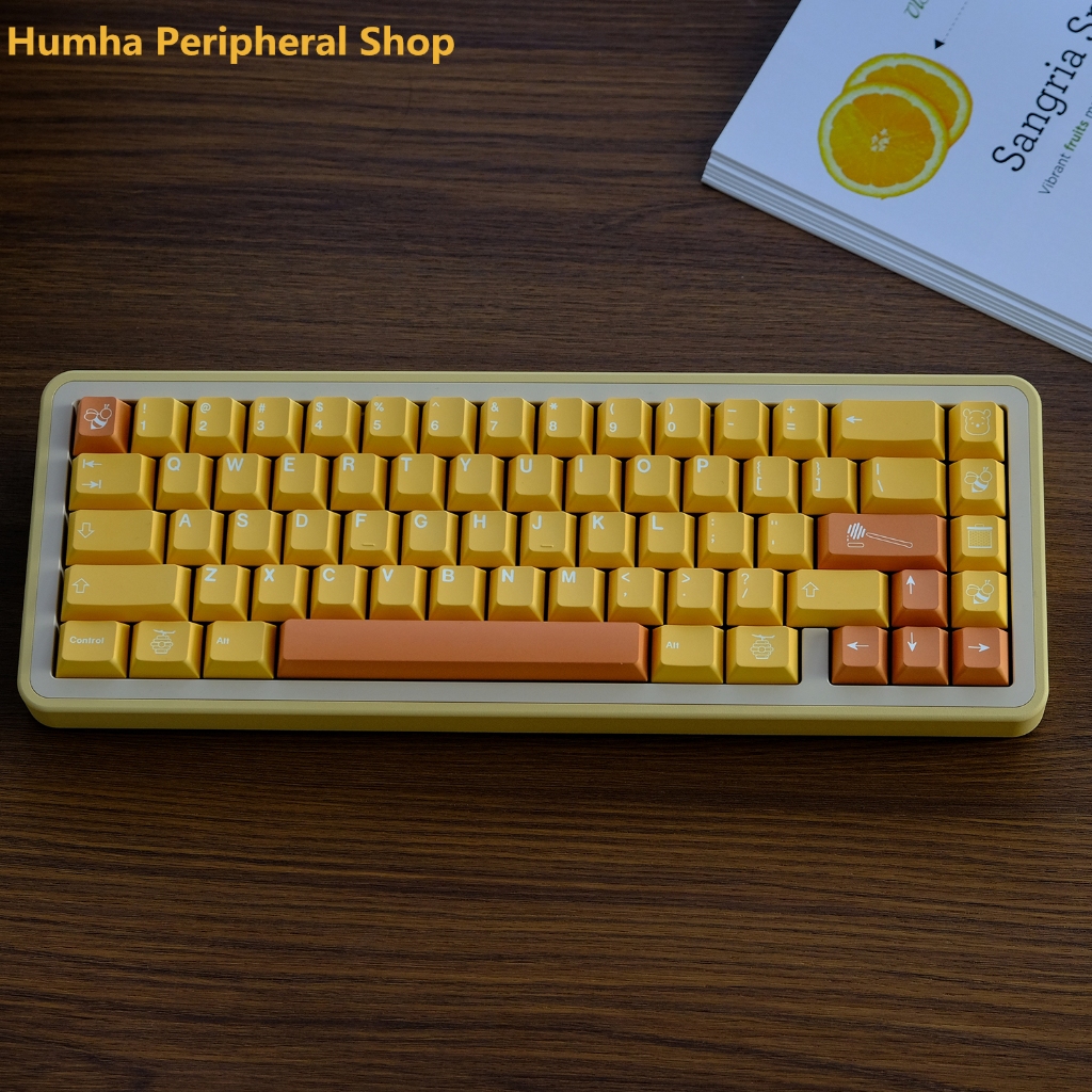 Humha Bees keycap PBT material Dye-Sublimation Cherry profile Mechanical Keyboard keycap ...