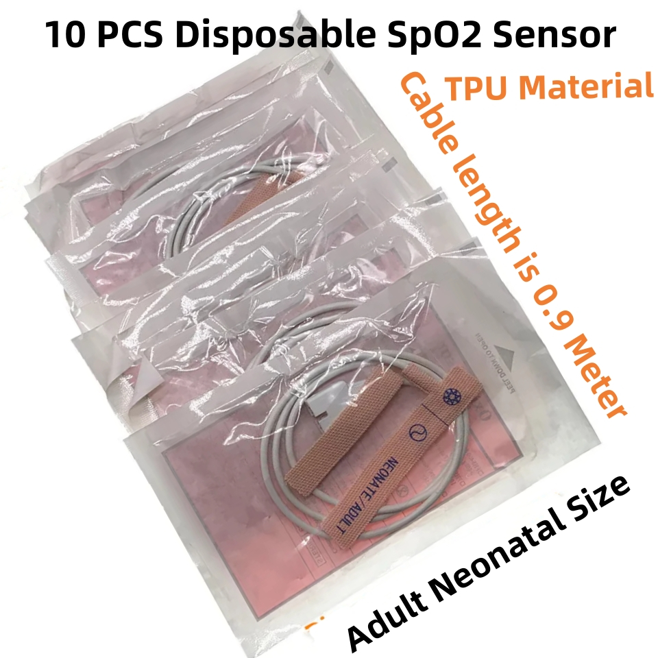 10 PCS Disposable SpO2 Sensor Adult Neonatal Size For Nihon Kohden ...