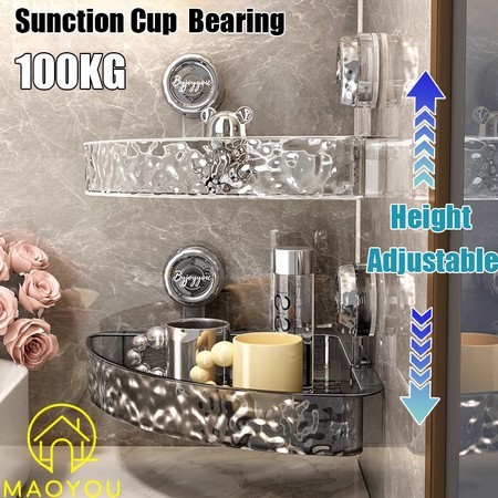 MAOYOU Punch-free Bathroom Storage Rack Multifunction Corner Shelf ...