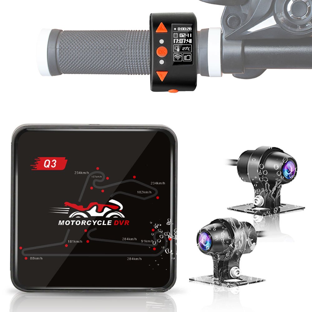 VSYS 5G WIFI High-speed Motorcycle Camera Dual 1080P Waterproof Dash ...