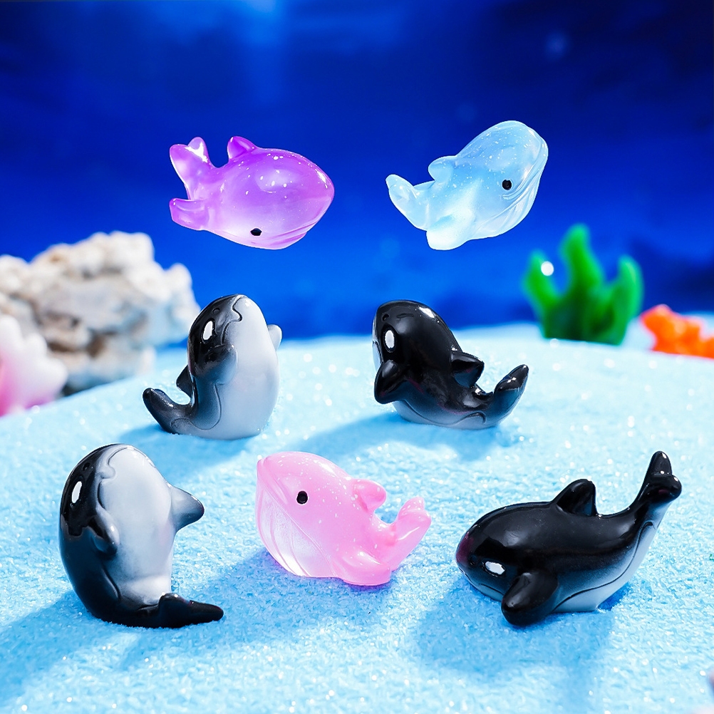 9 Pcs Shark Orca Ornaments Animal Figurines Killer Whale Model Mini ...