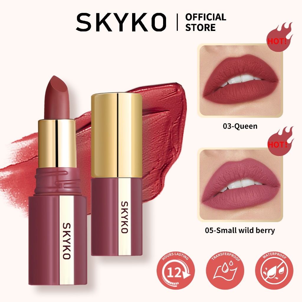 SKYKO Matte Lipstick transferproof Long Lasting Lip Gloss Non-stick Cup ...