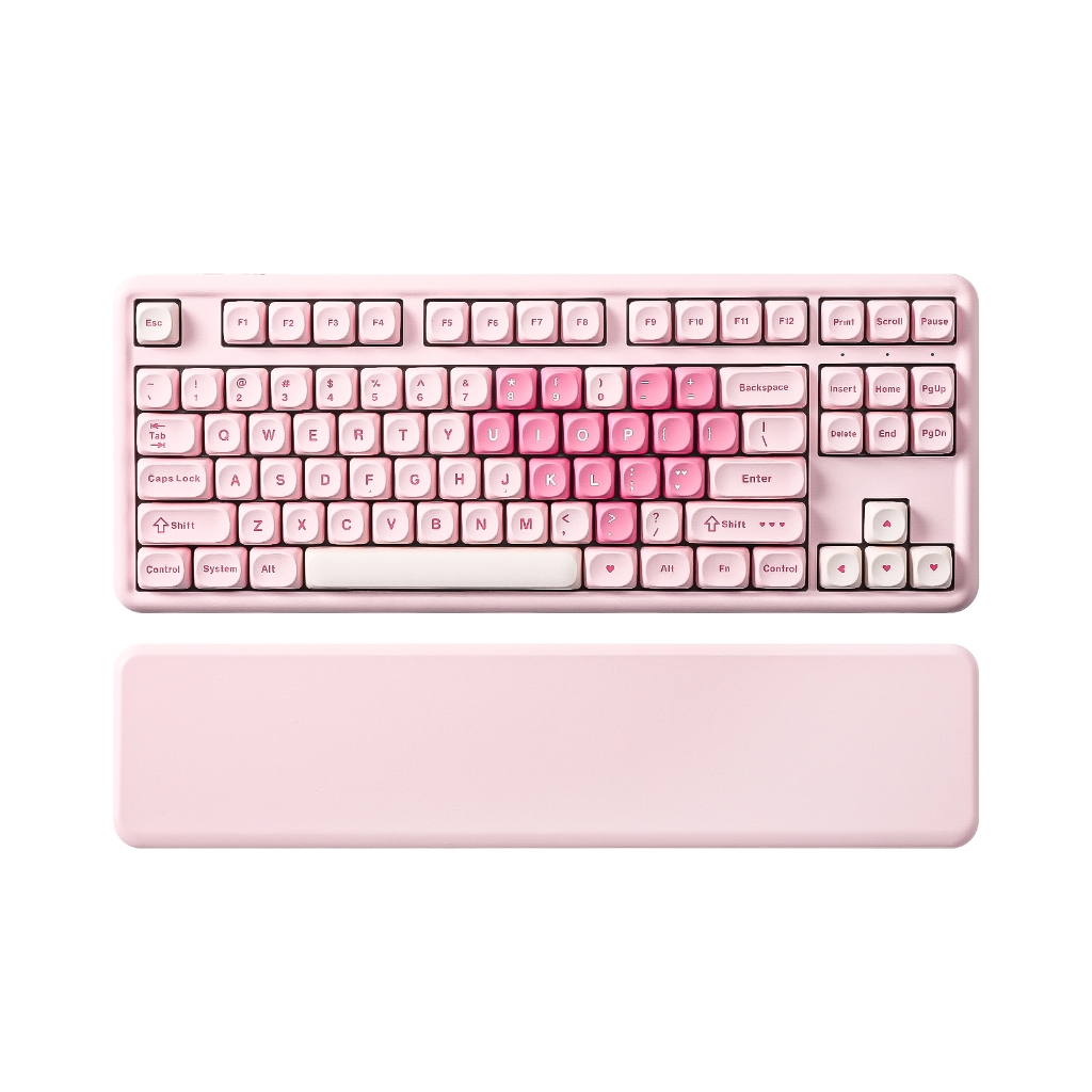 YUNZII B87 Pink Wireless Mechanical Keyboard, QMK/VIA Programmable, TKL ...