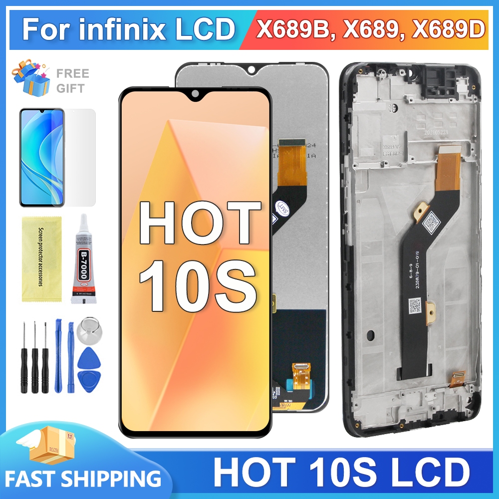 For Infinix Hot 10S / Hot 10T / Hot 10i/ Hot 10 Play LCD Display Touch with Frame Digitizer ...