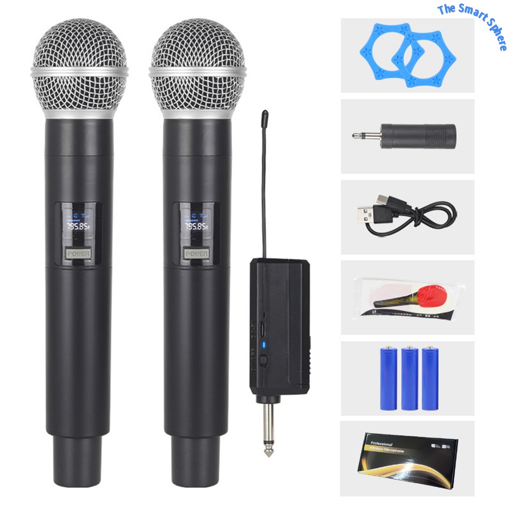 58V1-T1/58V2-TDual Floating Mic Wireless Microphone Dual Handheld Mic ...
