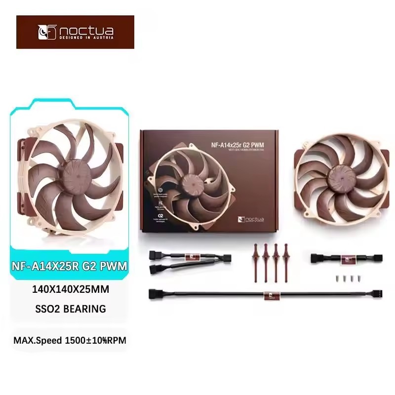 Noctua NF-A14X25r G2 140mm computer case fan, silent/high -performance ...