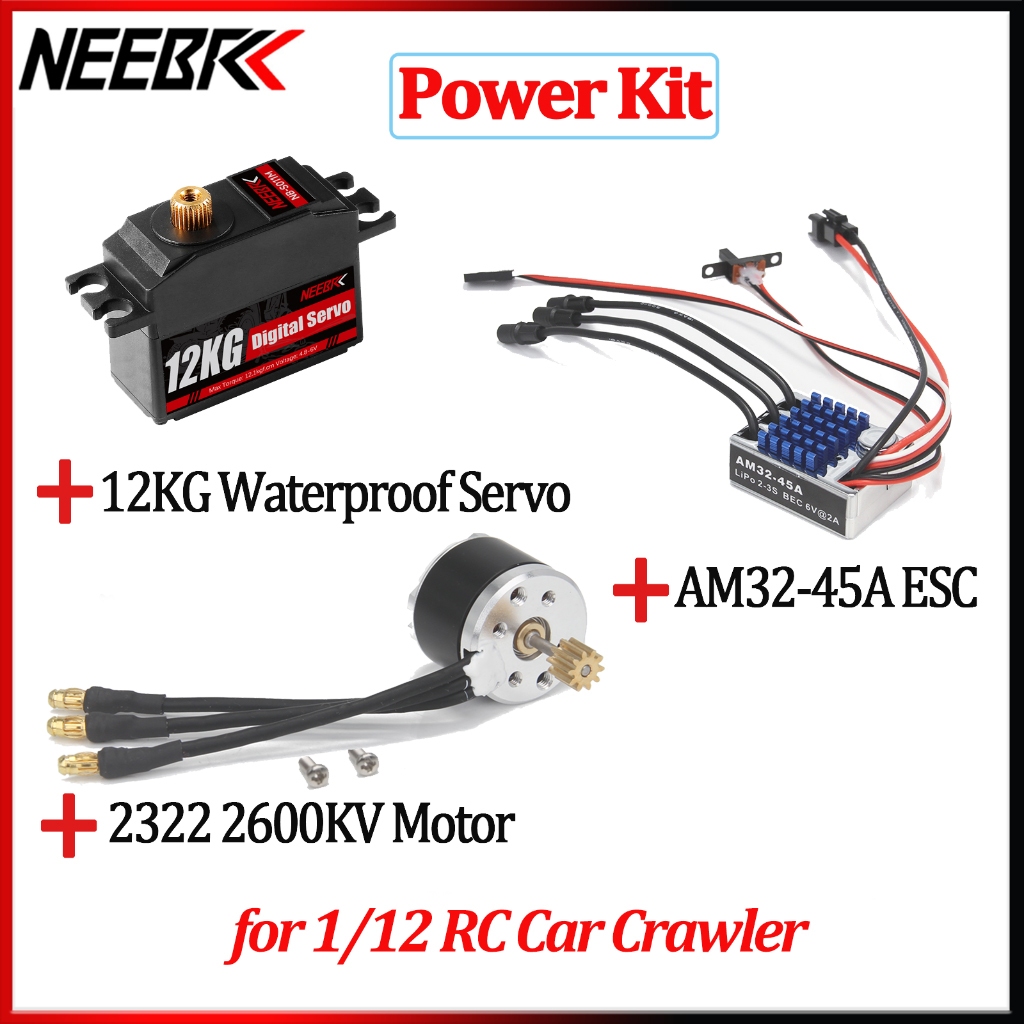 NEEBRC 2322 2600KV Brushless Outrunner Motor AM32 45A ESC 12KG ...