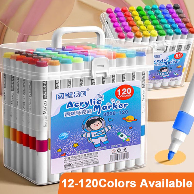 Acrylic Marker Set with 120 Vibrant Colors | Shopee Philippines