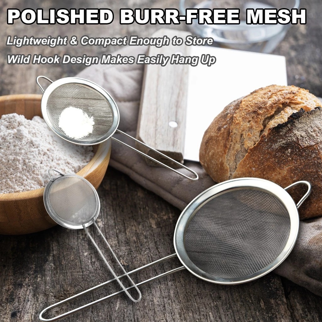1 CHOISE Stainless Steel Fine Mesh Filter Flour Sieve Kitchenware ...