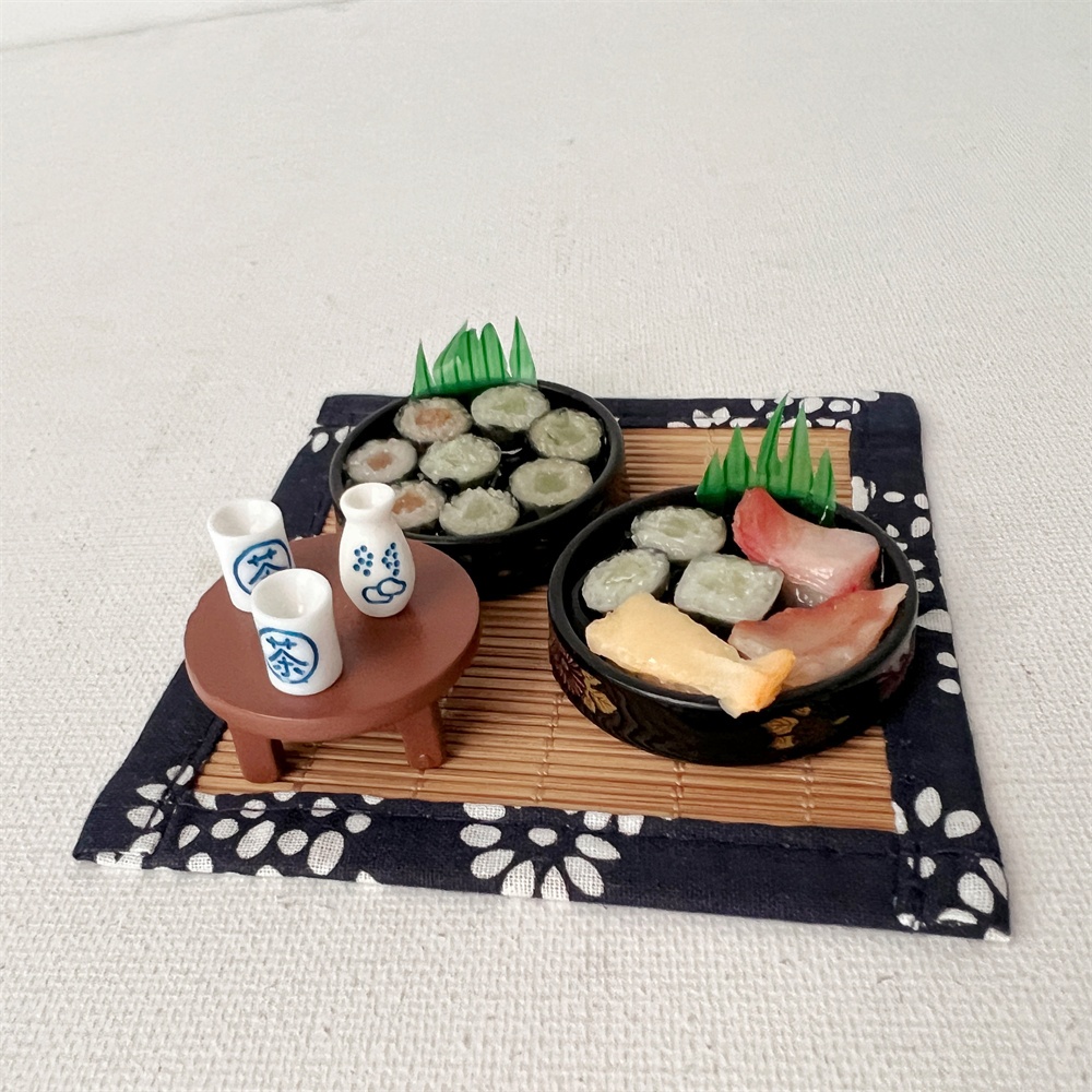 Dollhouse Japanese Sushi Bento Food Set Miniature Kitchen Toy ...