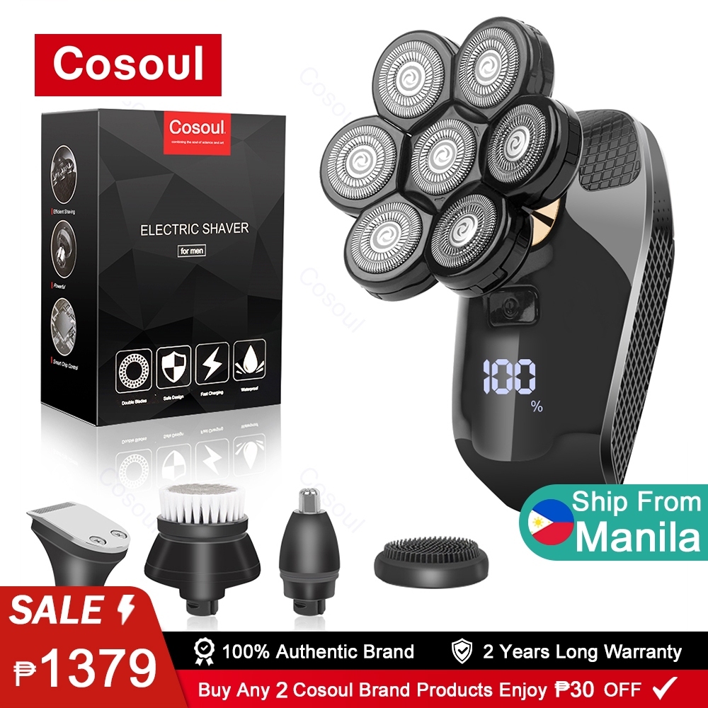 Cosoul Shaver for Men 7 Heads Electric Shaver Bald Head Shaver Razor ...