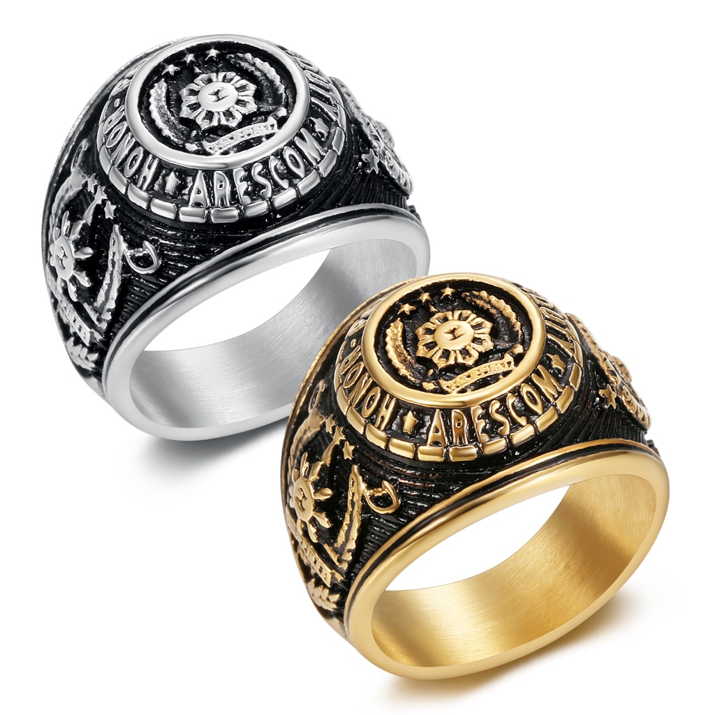 Stainless Steel Solid New Design Afp Bull Ring Gold Plated Gift for Men Size 7-13 | Shopee ...