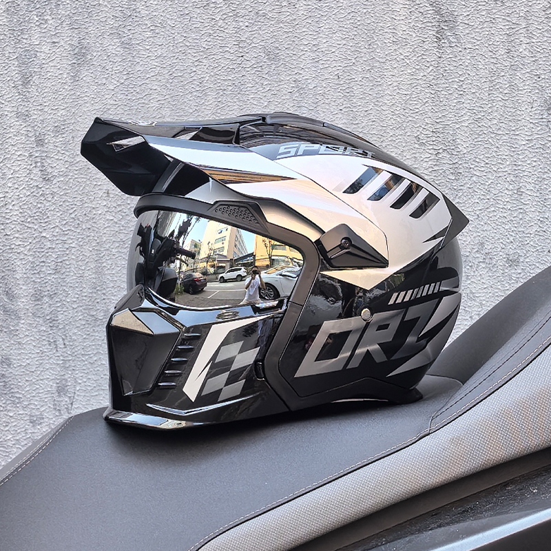 ORZ Retro Street Fighter Combination Helmet Motorcycle Motorcycle Full ...