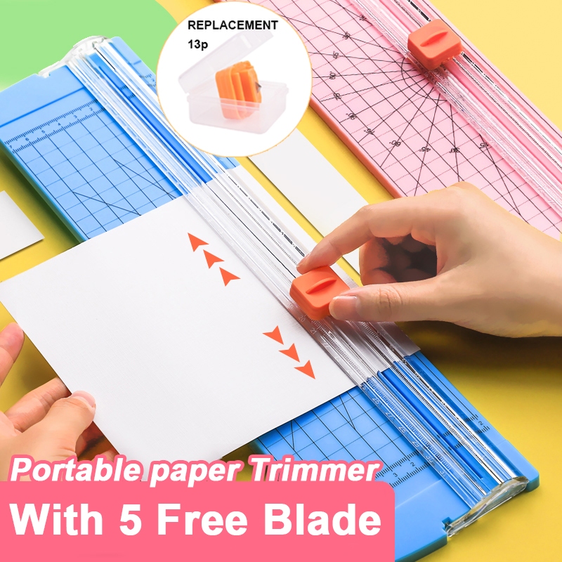 Paper Cutter A4 Portable Paper Trimmer with 5 Free Blades Paper Cutter ...