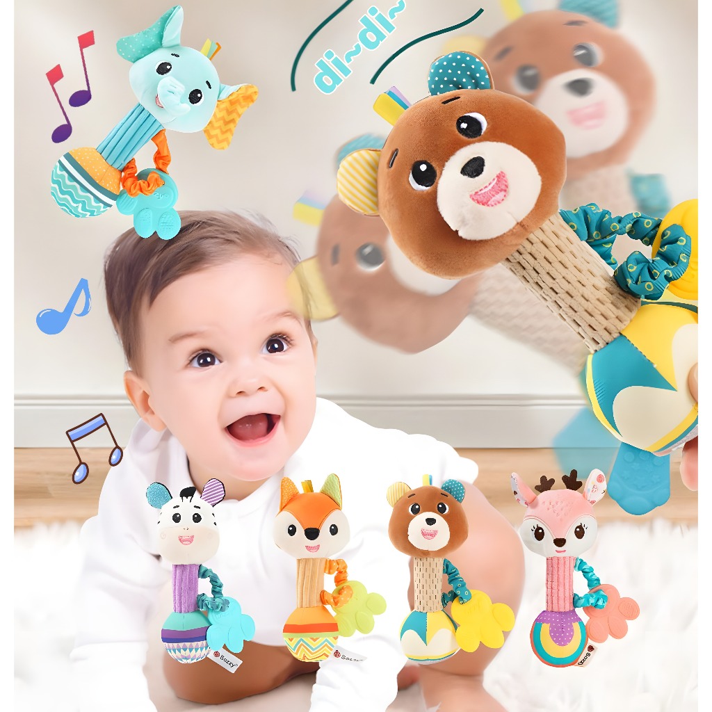 Baby Crib Soft Filled Animal Crib Hand Held Baby Toy Crib Squeaking ...