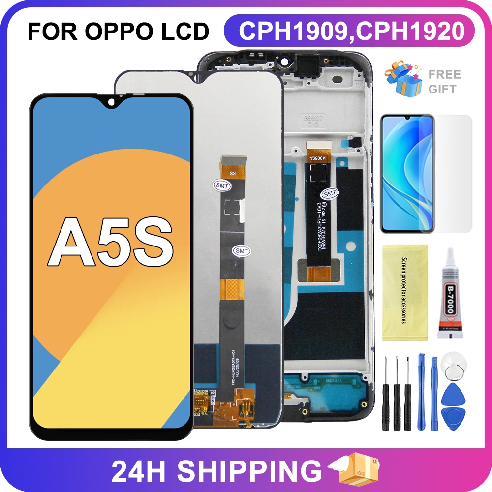 For OPPO A5s LCD Digital Touch Screen Display Frame Assembly for ...