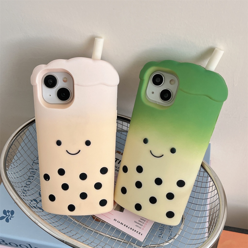 Silicone anti-drop soft shell Three-dimensional bubble tea Iphone Case ...