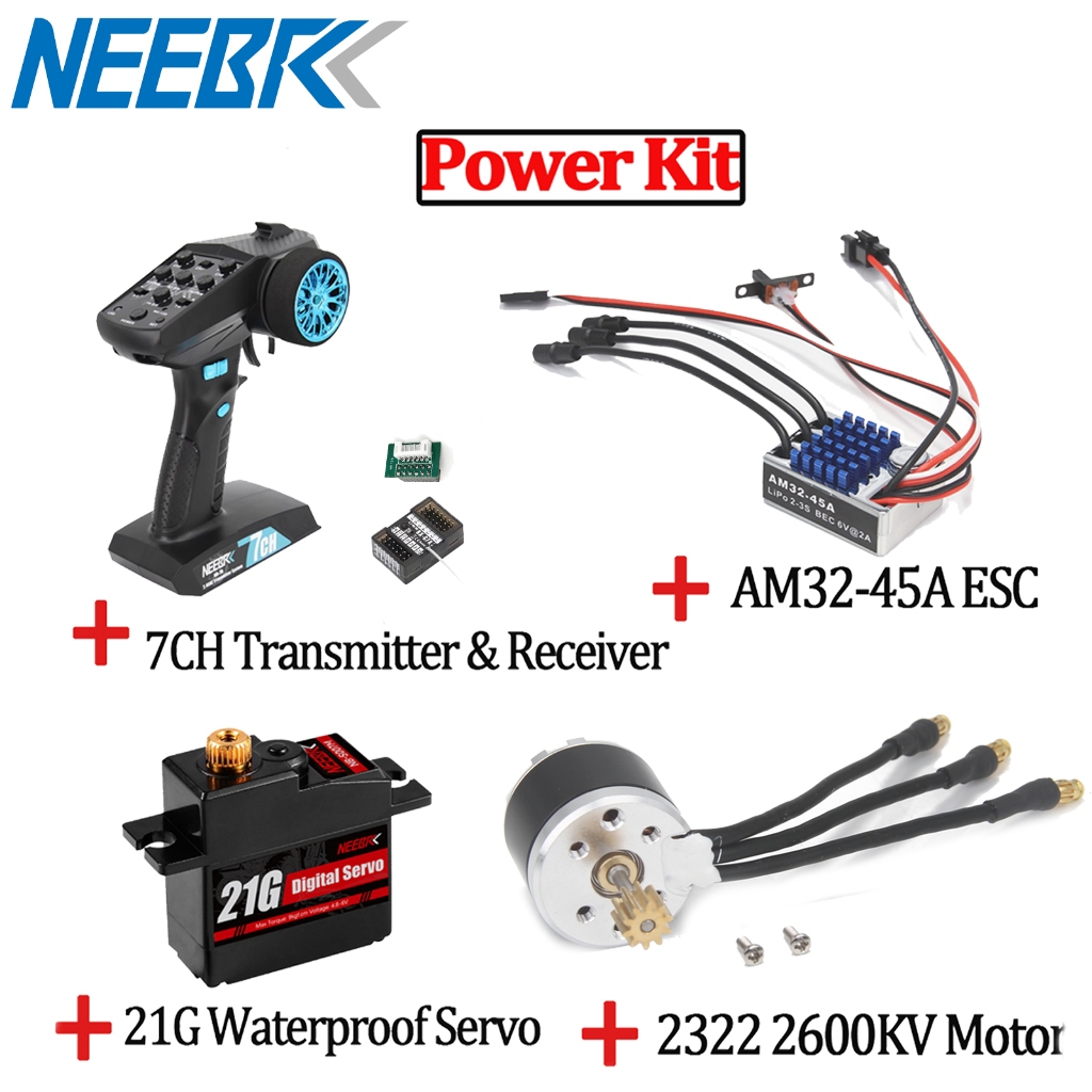 NEEBRC 2322 2600KV Brushless Motor AM32 45A Outrunner Crawler ESC 7CH ...