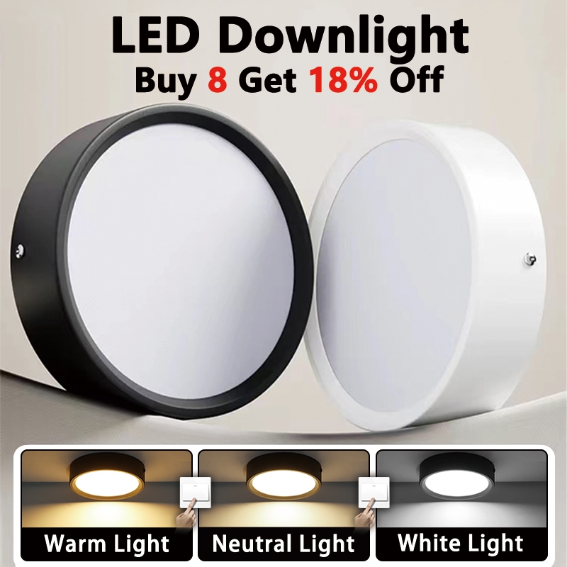 LED Pin Light 3 Colors Downlight Surface Mounted Led Ceiling Light 3W ...