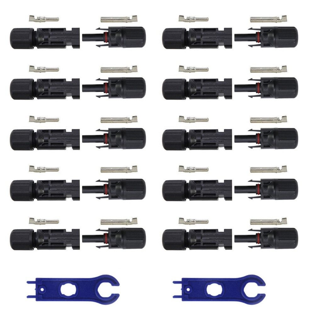 Mc4 Solar Panel Connectors Male/Female IP67 Waterproof 1000V 30A Solar ...