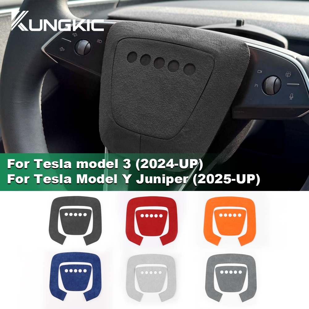 For Tesla Model 3 Highland Model Y Juniper Suede Steering Wheel ...