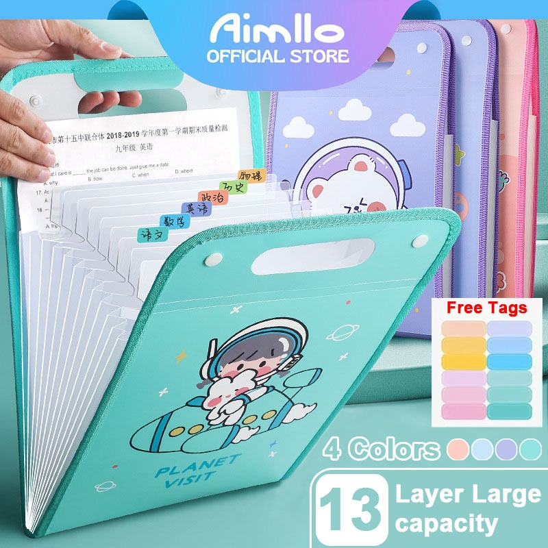 Folder Organizer File With Handle Expanding File Folder 13 Layer Folder ...