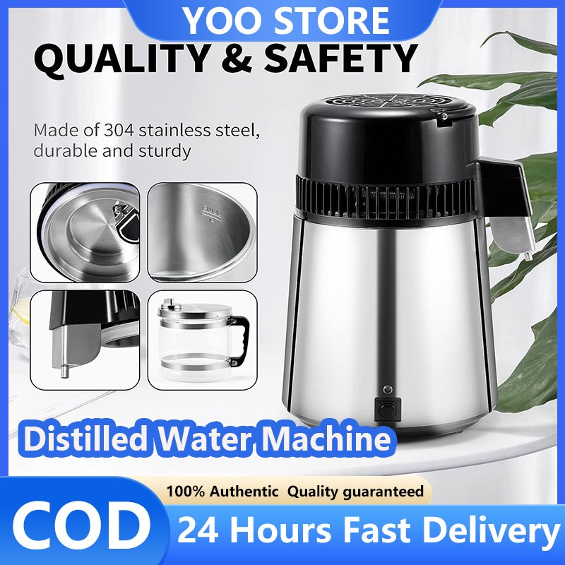 4L Water Distiller Pure Electric Water Distilled Machine Stainless ...