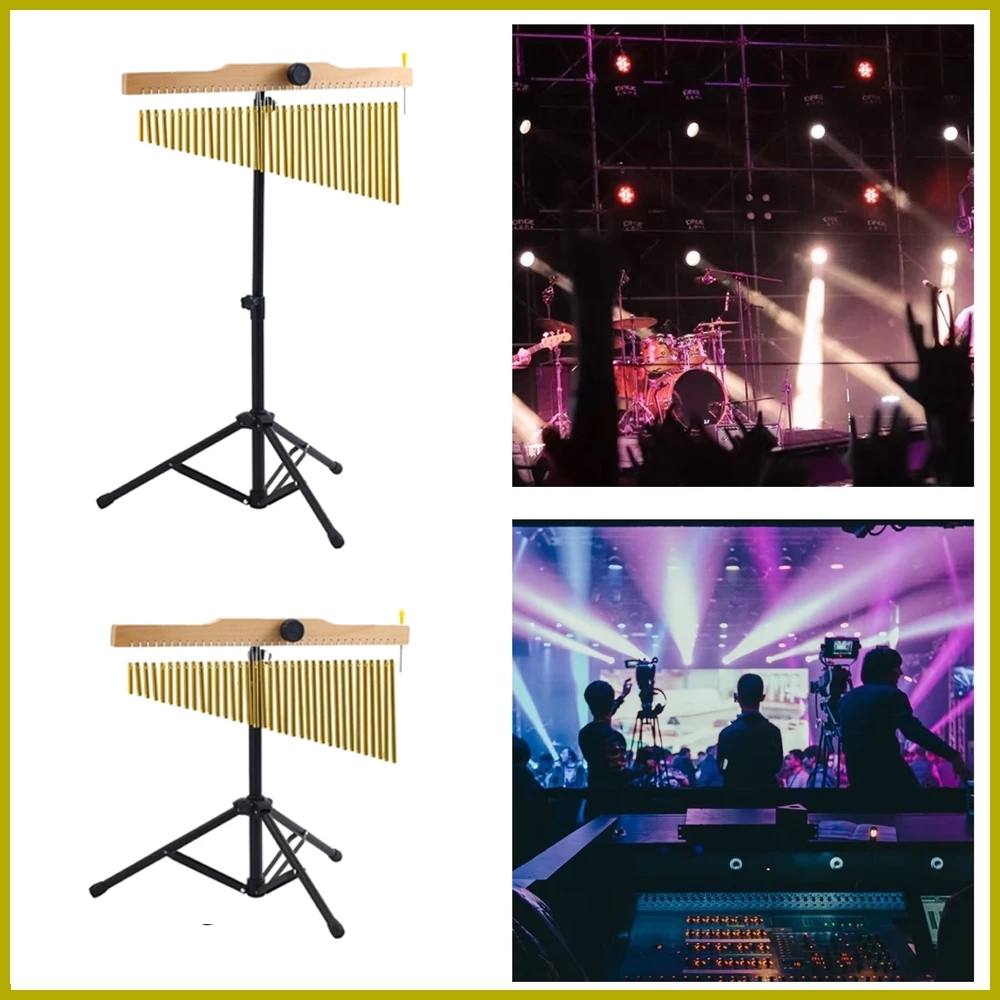 Timiben 25/36 Tone Chimes Instrument Gold Table Standing Wooden Frame ...