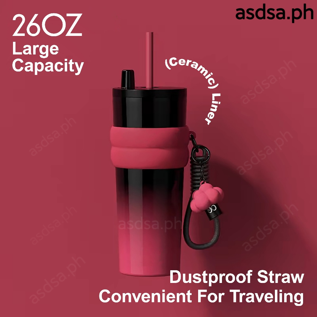 Ceramic liner Stainless Steel Coffee Mug With Lid Vacuum Flask Hot And ...