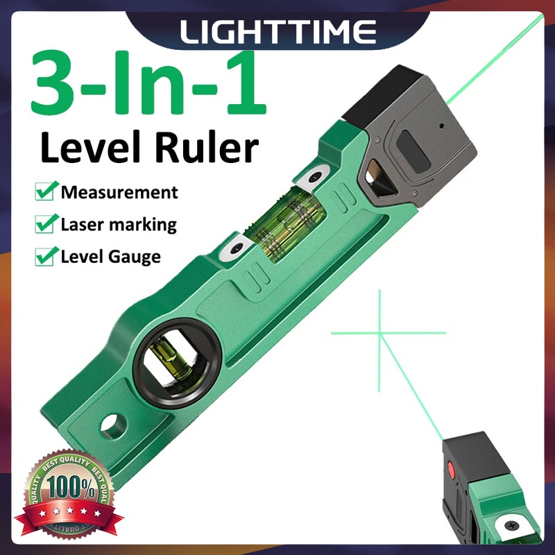 3-In-1 Level Ruler with 2 Bubbles, Cross Laser Marking Laser Level Type ...